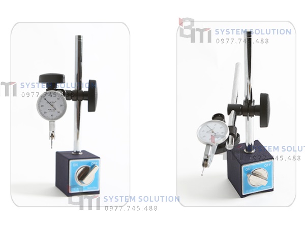 How to attach the dial indicator to the magnetic base